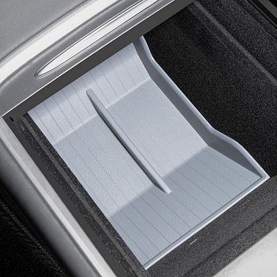Model 3/Y 中控扶手箱儲物防污底墊2件 (灰色/黑色)