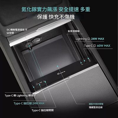Model 3(24+) / Model Y (25+) 中控擴充座 USB Hub | Tparts